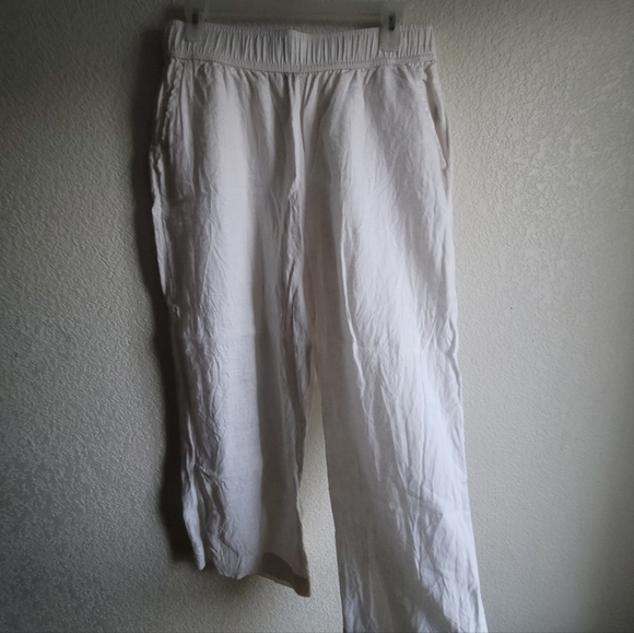 Tahari | Pants & Jumpsuits | Tahari Women Large 0 Linen White Wide Leg ...